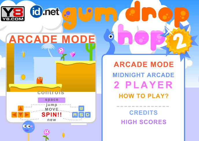 껌의모험2 2인용게임 (Gum Drop Hop 2) > 플래시_아케이드게임 모음 | 게임고고 [플래시게임 아카이브]